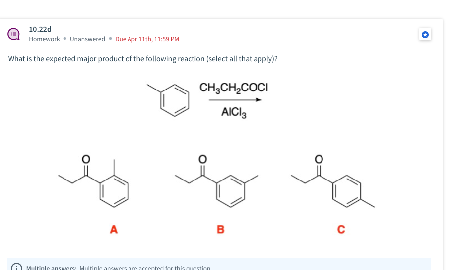 Solved What Is The Expected Major Product Of The Following