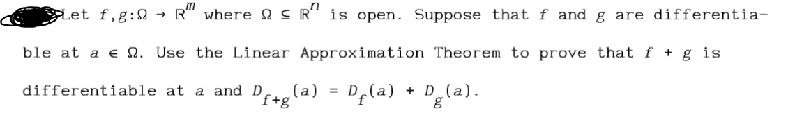Solved Let f,g:Ω→Rm where Ω⊆Rn is open. Suppose that f and g | Chegg.com