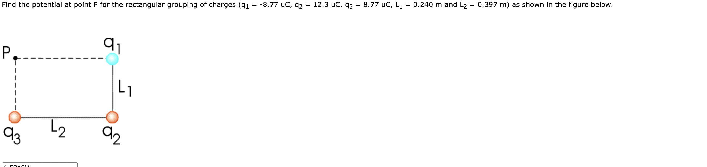 Solved Find the potential at point P ﻿for the rectangular | Chegg.com