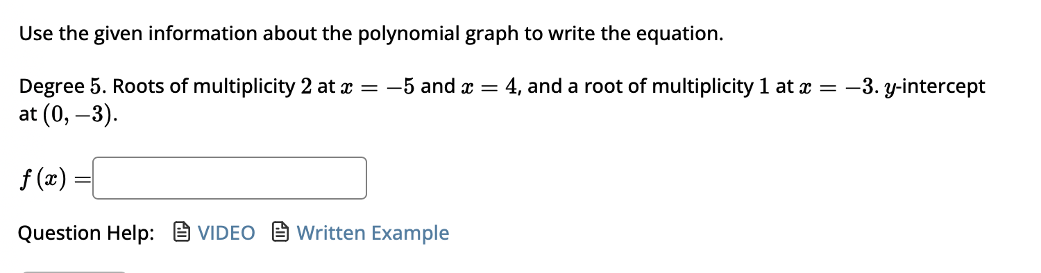 Solved Use the given information about the polynomial graph | Chegg.com