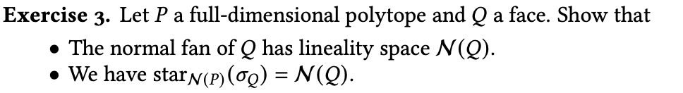 Solved Exercise 3. Let P a full-dimensional polytope and Q a | Chegg.com