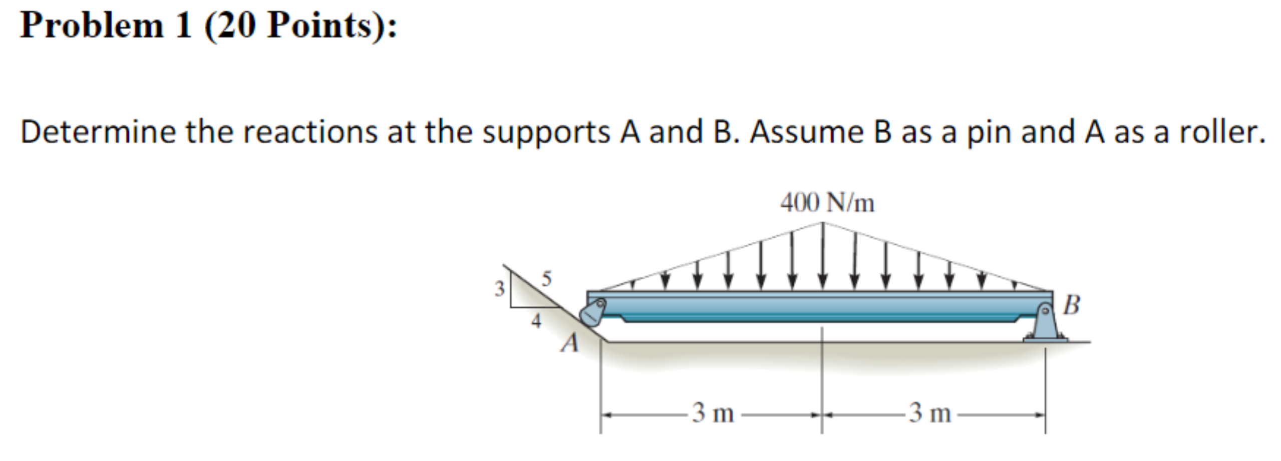 Solved Problem 1 (20 Points): Determine the reactions at the | Chegg.com Solved Problem 1 (20 Points): Determine the reactions at the | Chegg.com