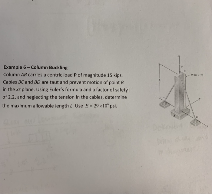 Answered: Example 6-Column Buckling Column AB carries a cen Answered: Example 6-Column Buckling Column AB carries a cen