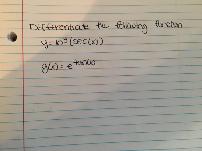 Solved Differentiate the following function y = ln^3(sec(x)) | Chegg.com
