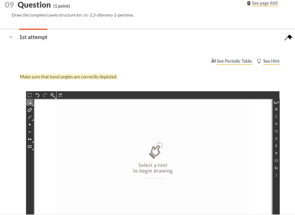 Solved 09 Question (1 point) a See page 868 Draw the | Chegg.com