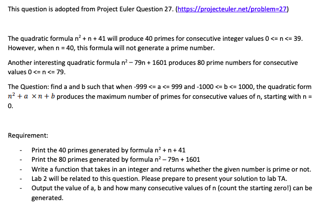 Solved This question is adopted from Project Euler Question | Chegg.com