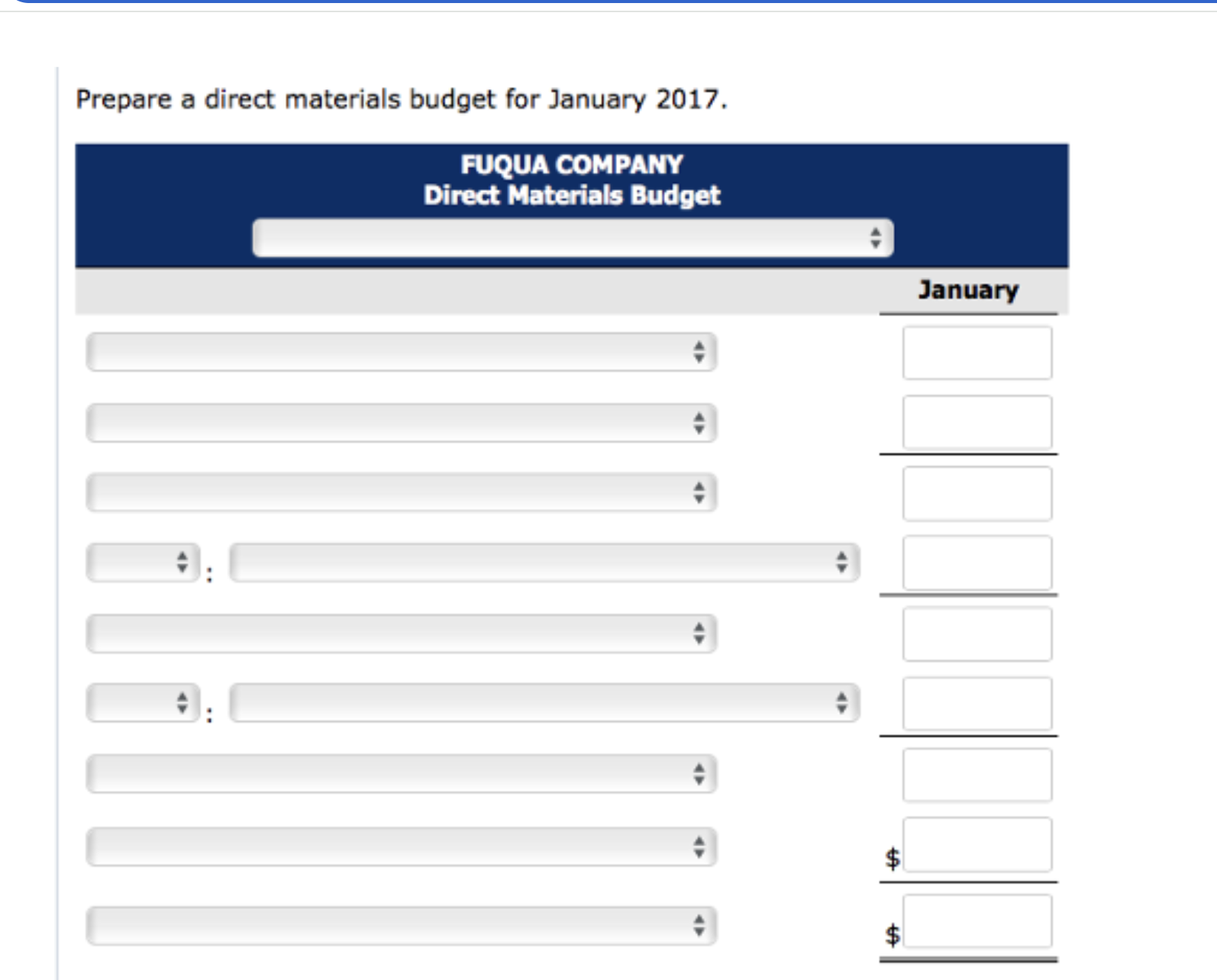 Solved Fuqua Company's sales budget projects unit sales of | Chegg.com