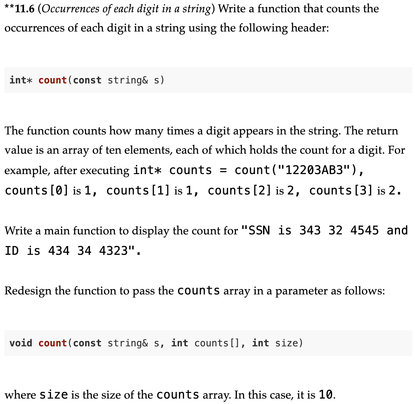 Solved ∗∗11 6 Occurrences Of Each Digit In A String Write