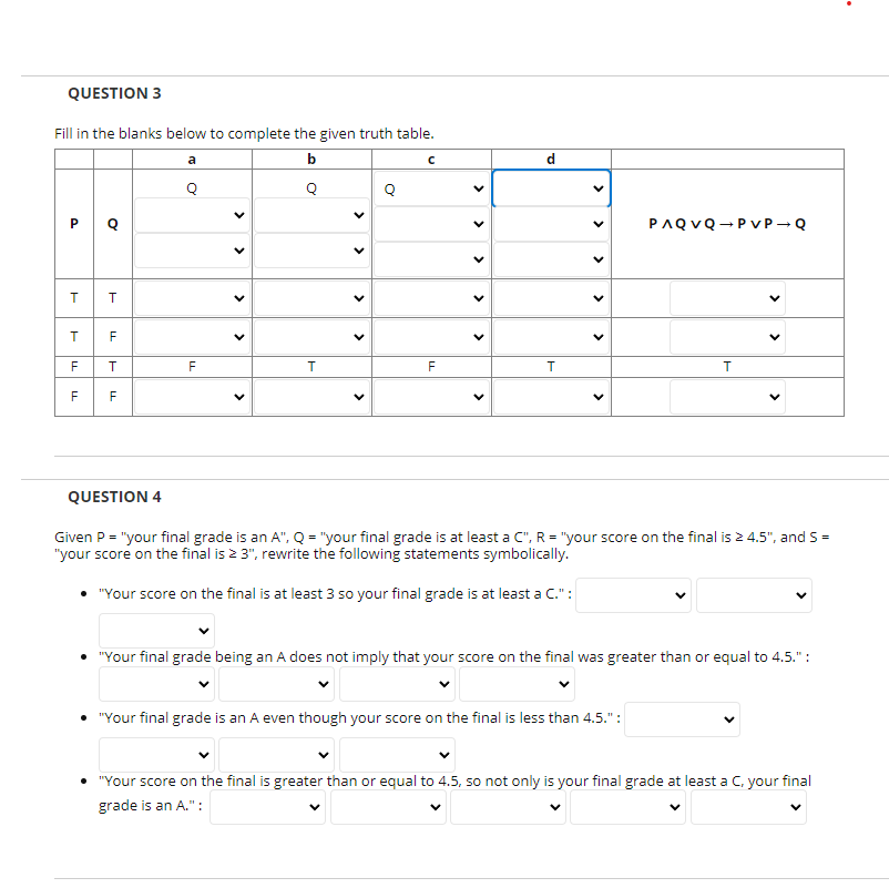 Solved QUESTION 3 Fill in the blanks below to complete the | Chegg.com