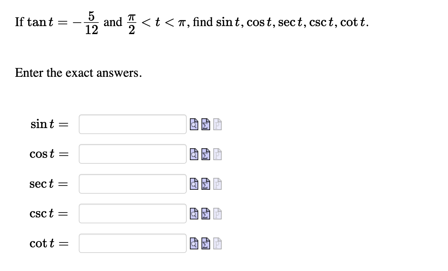 Solved If tant = 5 12 and į | Chegg.com