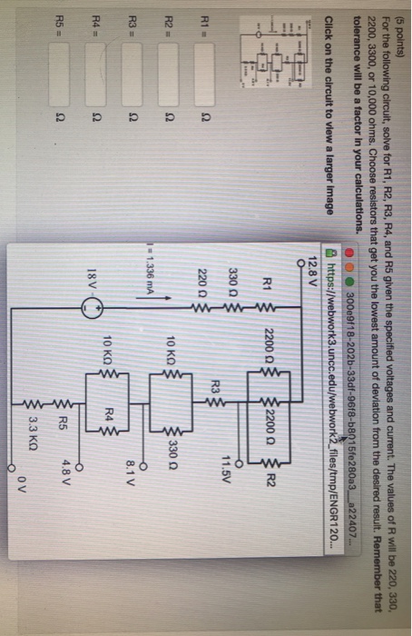 Solved (5 points) For the following circuit, solve for R1, | Chegg.com