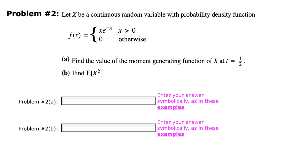 Solved Problem #2: Let X be a continuous random variable | Chegg.com