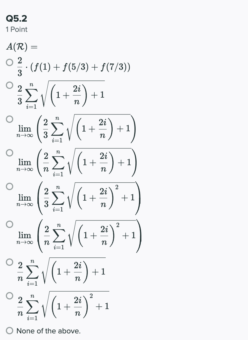 Solved Q5 2 Points Let R be the region under the curve of | Chegg.com Solved Q5 2 Points Let R be the region under the curve of | Chegg.com
