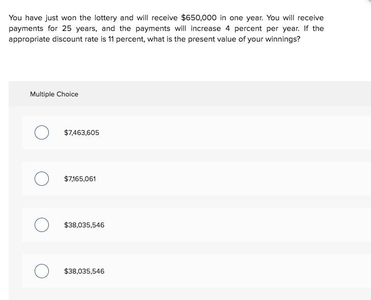 Solved You have just won the lottery and will receive | Chegg.com