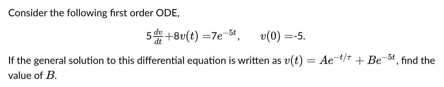 Solved Consider the following first order ODE, | Chegg.com
