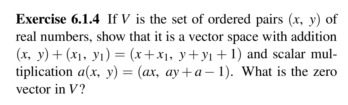 Solved Exercise 6.1.4 ﻿If V ﻿is the set of ordered pairs | Chegg.com