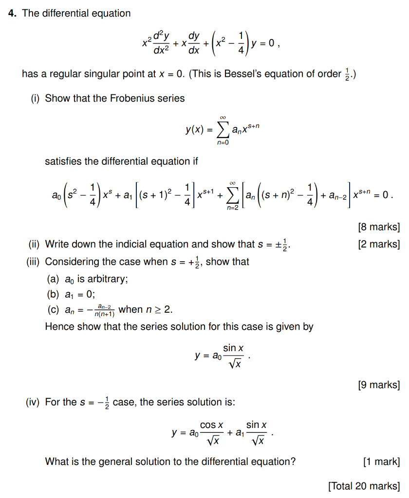 Solved ter 4. The differential equation dy + X + dx y = 0 , | Chegg.com