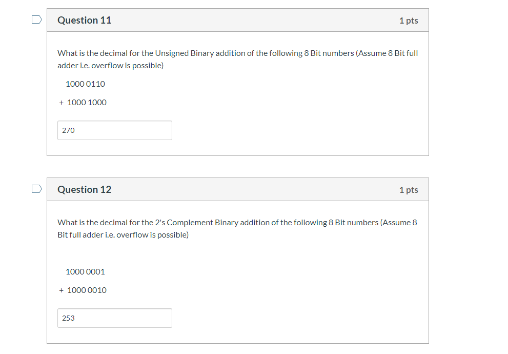 Solved Question 11 1 pts What is the decimal for the | Chegg.com