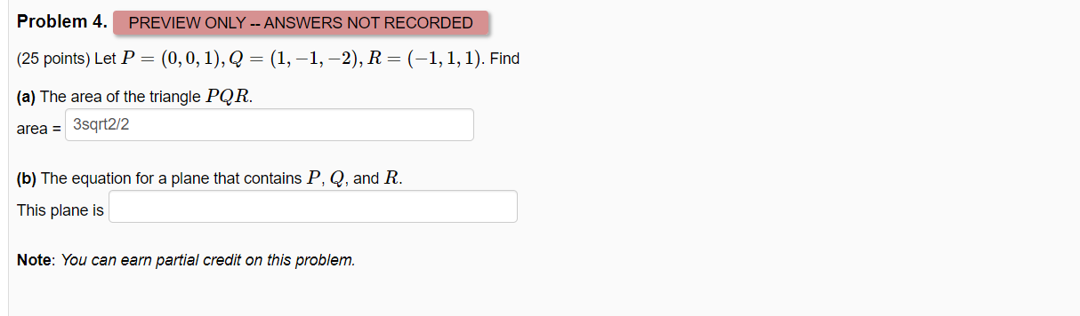 Solved (25 points) Let P=(0,0,1),Q=(1,−1,−2),R=(−1,1,1). Fin | Chegg.com