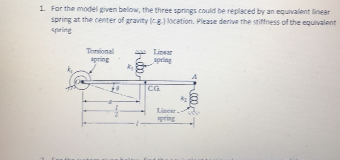 Solved 1. For the model given below, the three springs could | Chegg.com