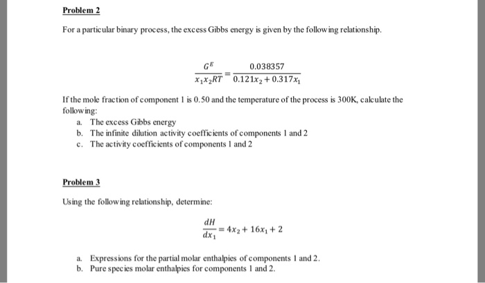 Solved Problem 2 For a particular binary process, the excess | Chegg.com