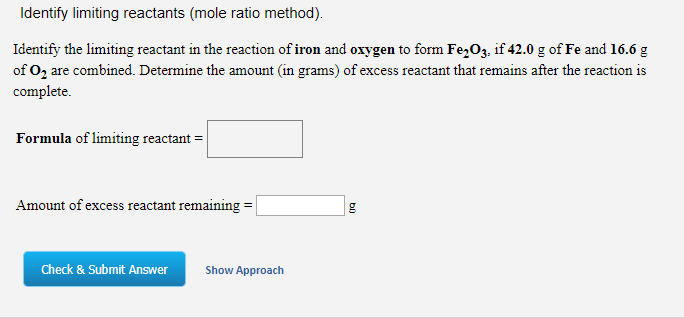 Solved Identify limiting reactants (mole ratio method) | Chegg.com