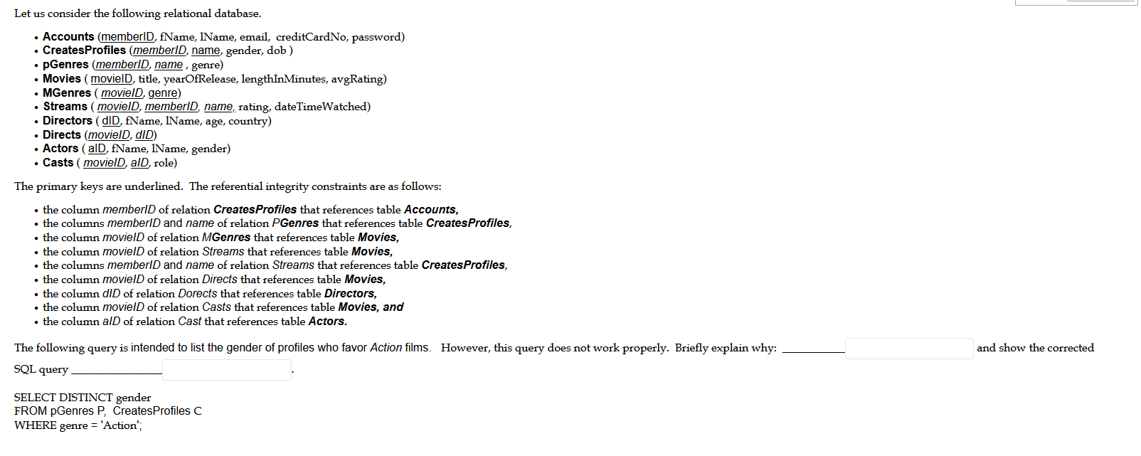 Solved Let Us Consider The Following Relational Database 2871