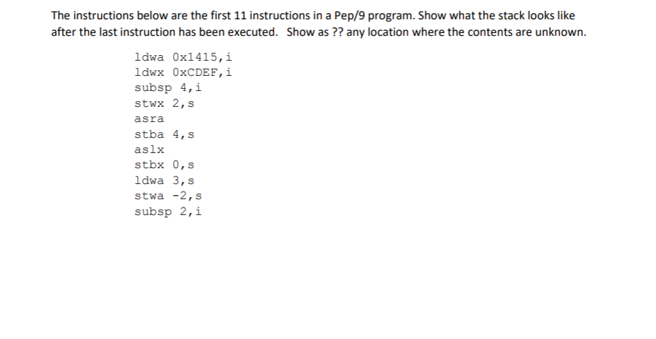 Solved The instructions below are the first 11 instructions | Chegg.com