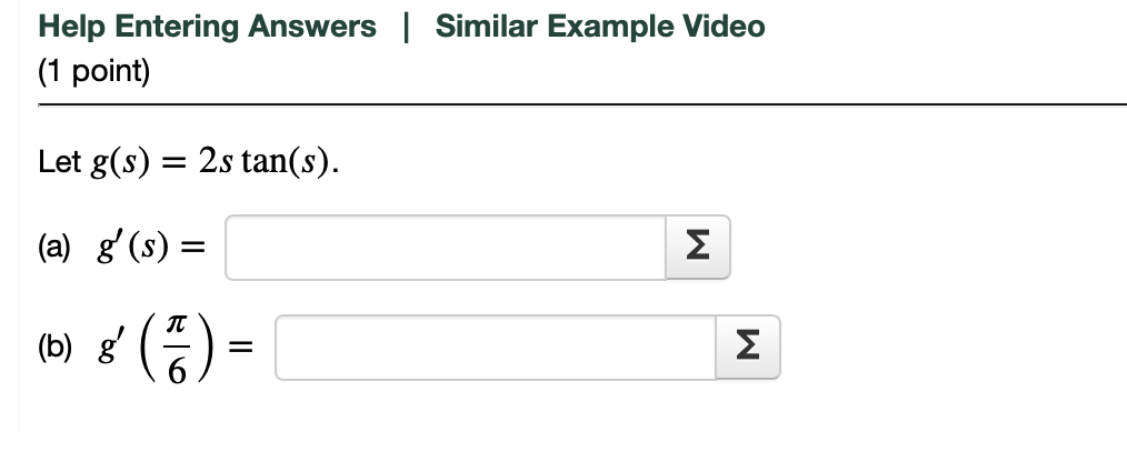 Solved Hw09-2.4-Trig-Derivatives: Problem 1 Problem Value: 1 | Chegg.com