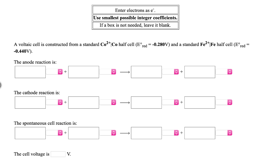 Solved Enter electrons as e. Use smallest possible integer | Chegg.com