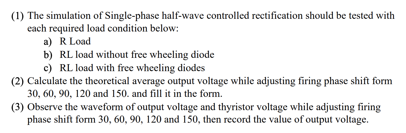 Solved built a single-phase half-wave controlled | Chegg.com