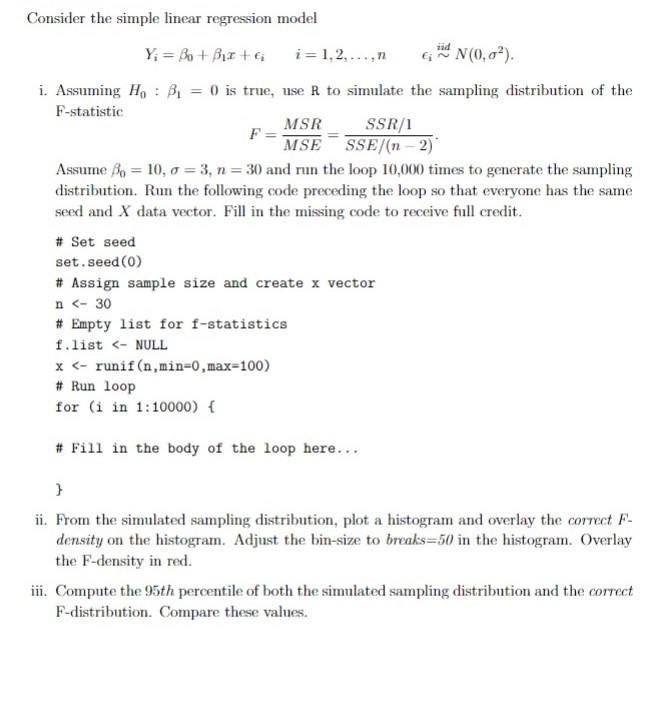 Solved Consider the simple linear regression model Y; = Bo + | Chegg.com