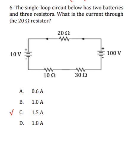 Solved The single-loop circuit below has two batteriesand | Chegg.com