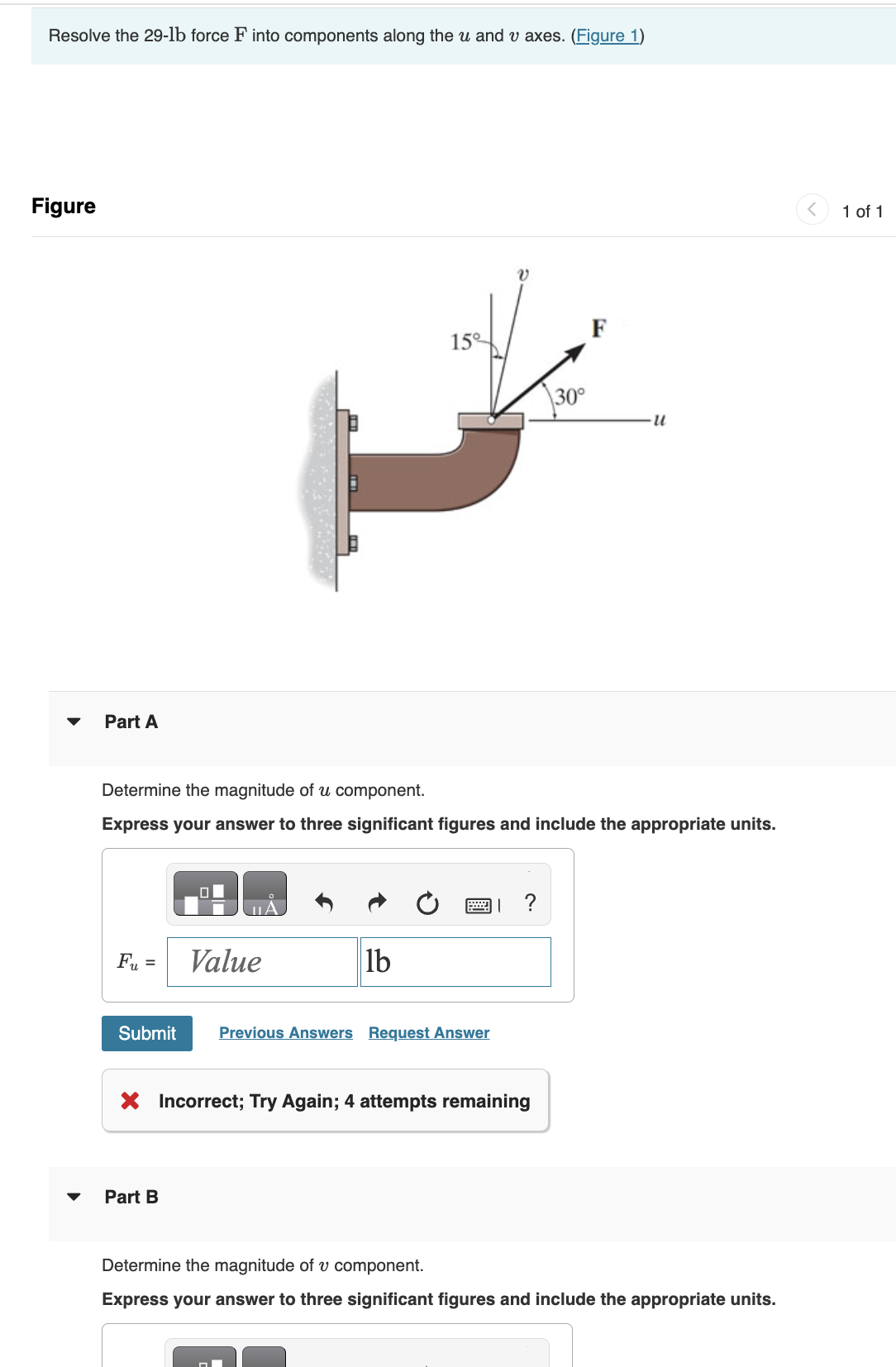 Solved Figurepart Adetermine The Magnitude Of U