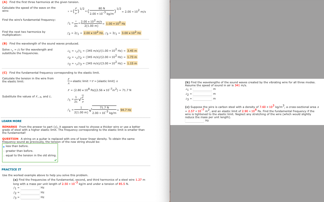 Solved 12 80 N (A) Find the first three harmonics at the | Chegg.com