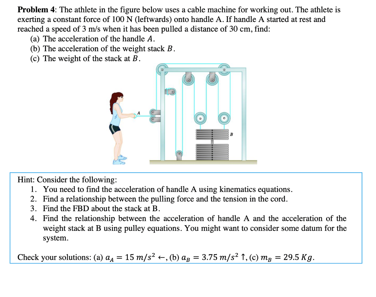 Solved Problem 4: The athlete in the figure below uses a | Chegg.com