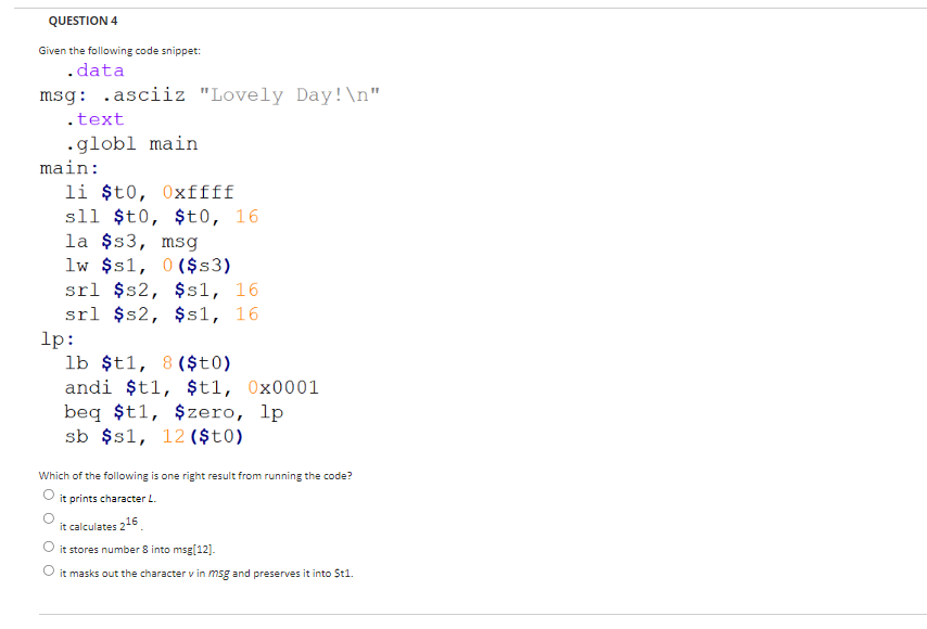 Solved Refer to the following MIPS code fragment: \# \$s0 | Chegg.com