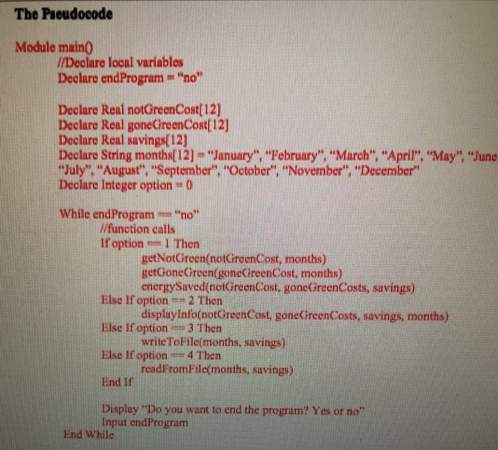 Solved Lab 10 4 Programming Challenge 1 Going Green And