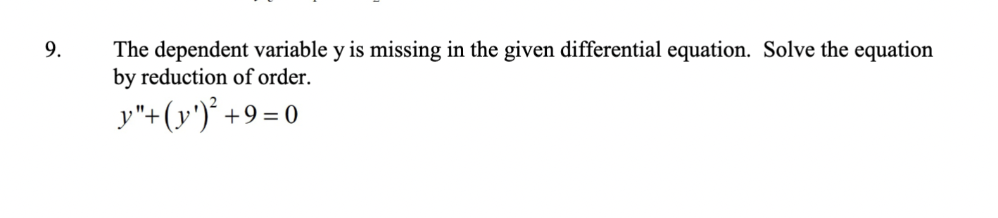 Solved The dependent variable y is missing in the given | Chegg.com