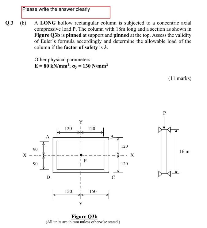 Solved Please write the answer clearly Q.3 (b) A LONG hollow | Chegg.com
