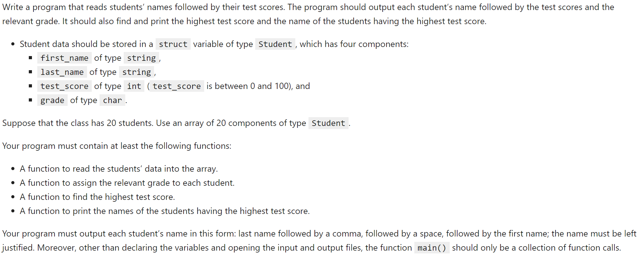Solved Write a program that reads students' names followed | Chegg.com Solved Write a program that reads students' names followed | Chegg.com