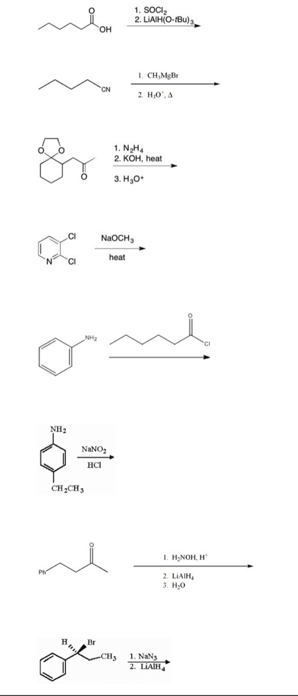 Solved 1. N2H4 2. KOH, heat 3. H3O+ 2. LiAlH4 3. H2O | Chegg.com