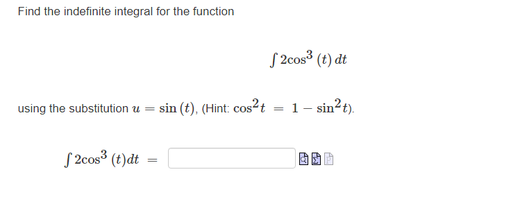 Solved Find the indefinite integral for the function \\[ | Chegg.com