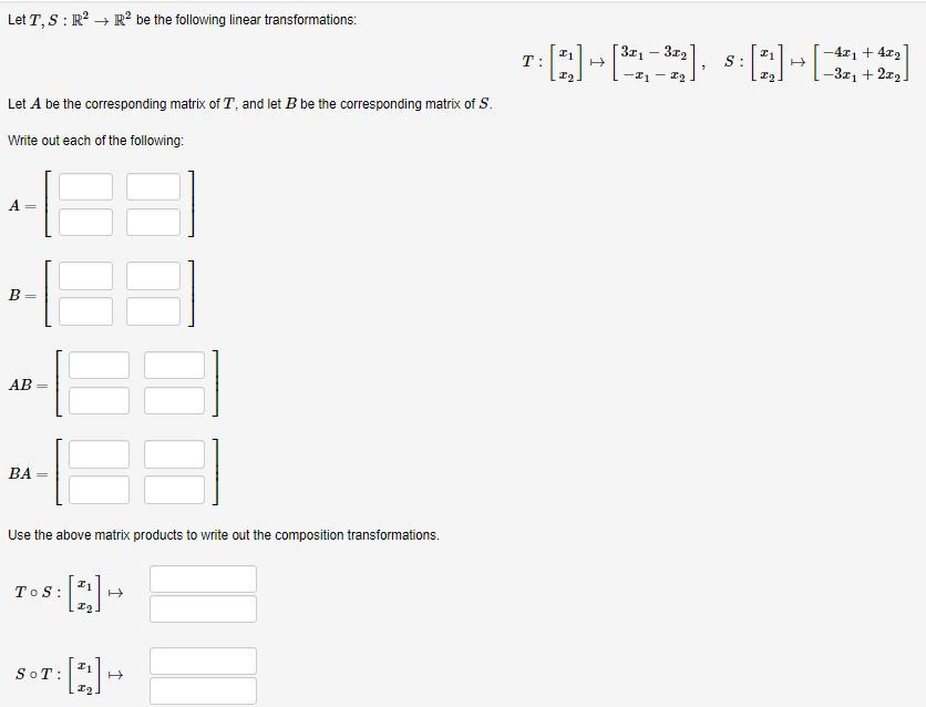 Solved Let T,S:R2→R2 be the following linear | Chegg.com
