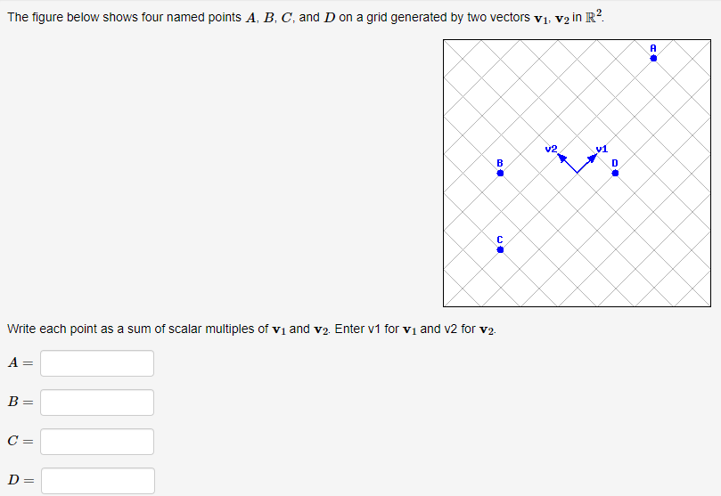 Solved The figure below shows four named points A,B,C, and D | Chegg.com
