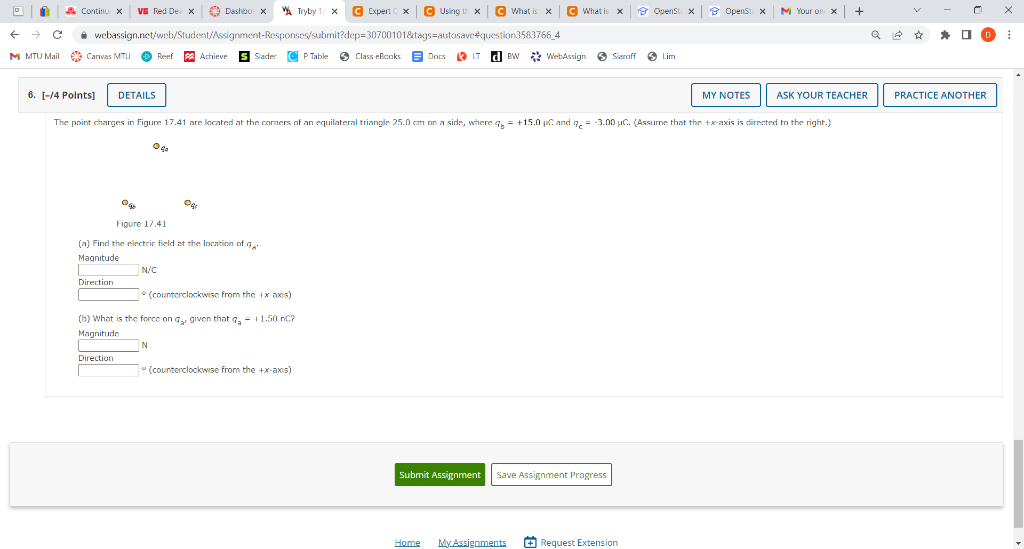 Solved Oqa Figure 17.41 (a) Find the electrie field at the | Chegg.com