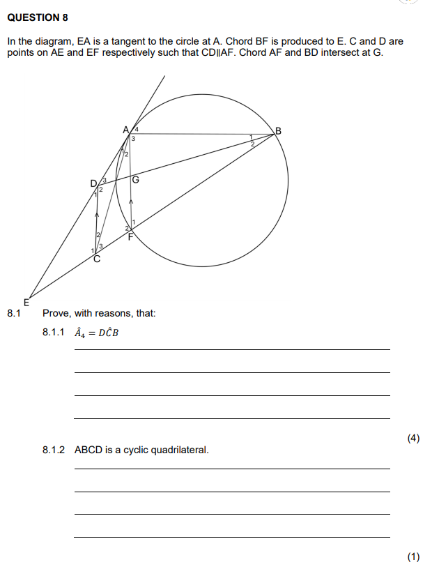 Solved QUESTION 8 8.28.2.1 ﻿Prove, giving reasons, that | Chegg.com
