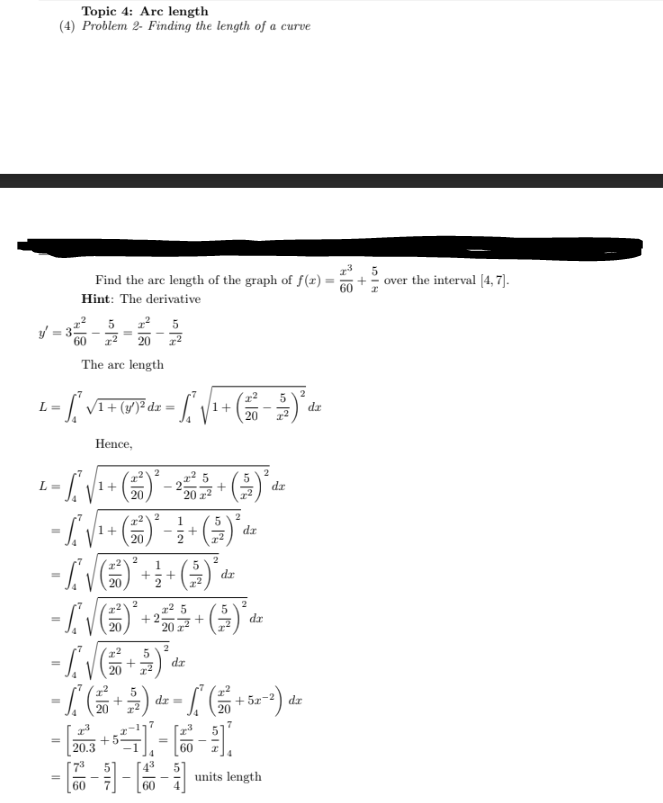 Solved Topic 4: Arc length (4) Problem 2- Finding the length | Chegg.com