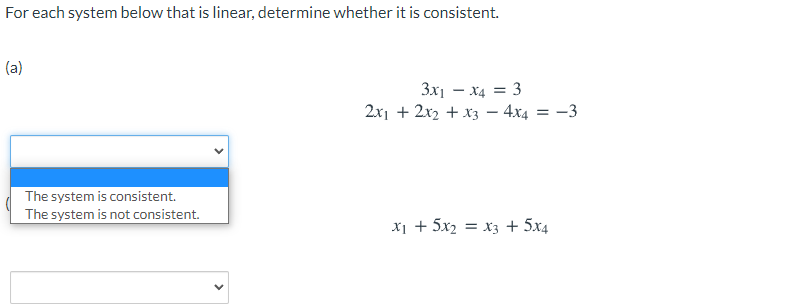 Solved For each system below that is linear, determine | Chegg.com