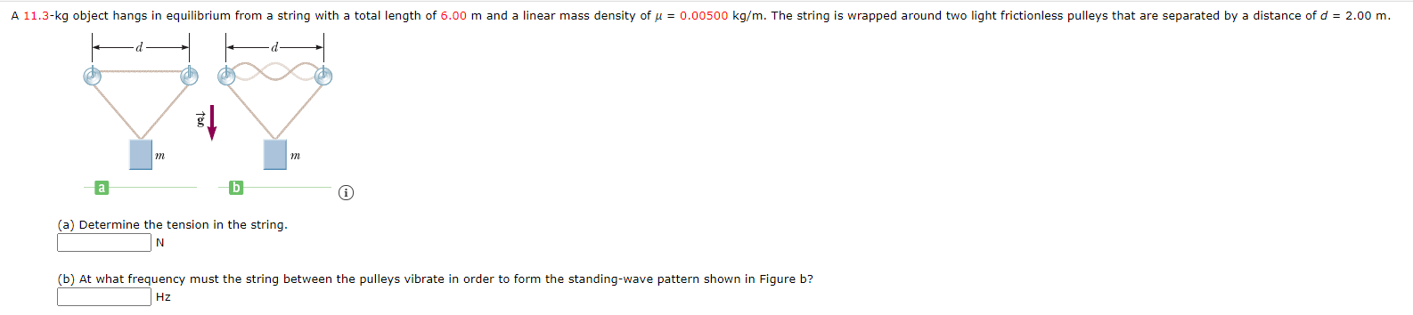 Solved A 11.3-kg object hangs in equilibrium from a string | Chegg.com